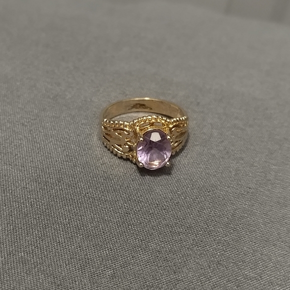 Lind | Jewelry | Vintage Lind Ring 4kt Hge Purple Stone Gold Plated ...